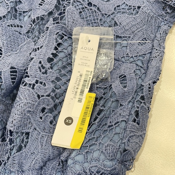 Aqua | Dresses | Nwt Xs Periwinkle Blue Slate Luxe Lace Ruffle Party ...